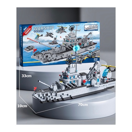 Giant Ship lego Assembly Warship With 1560 Details, Assembled 6 in 1 ...