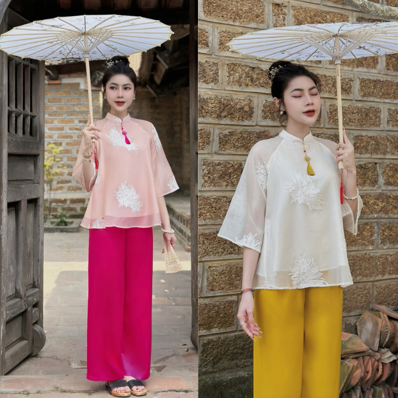 Dharma clothes for ceremonies - Young lady's blue set to go to the ...