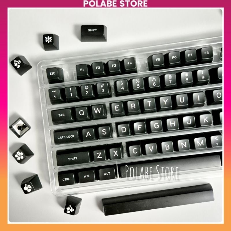 Keycap SA Maxkey BLACK WoB SA Profile ABS 2shot Mechanical Keys Polabe ...