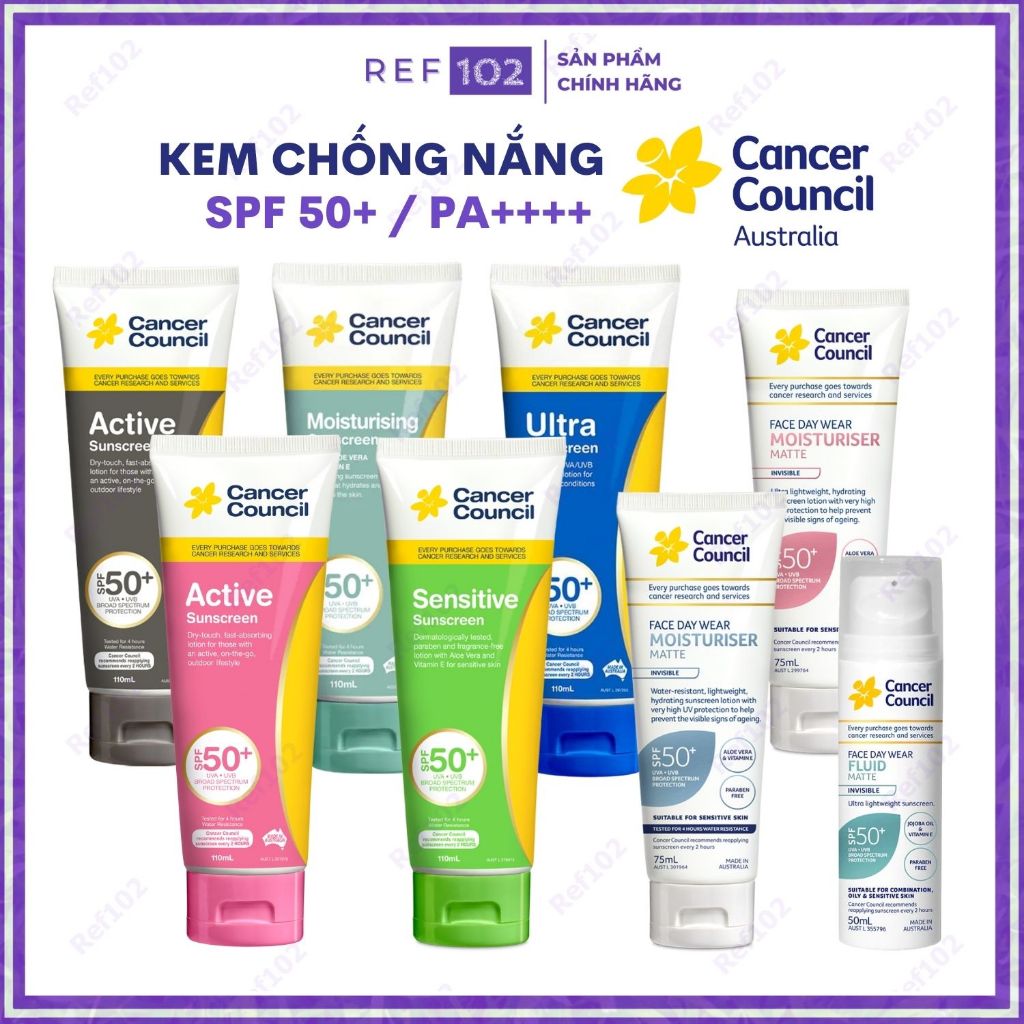 Cancer Council Active Active Sunscreen SPF 50+ PA ++++ and Face Day ...