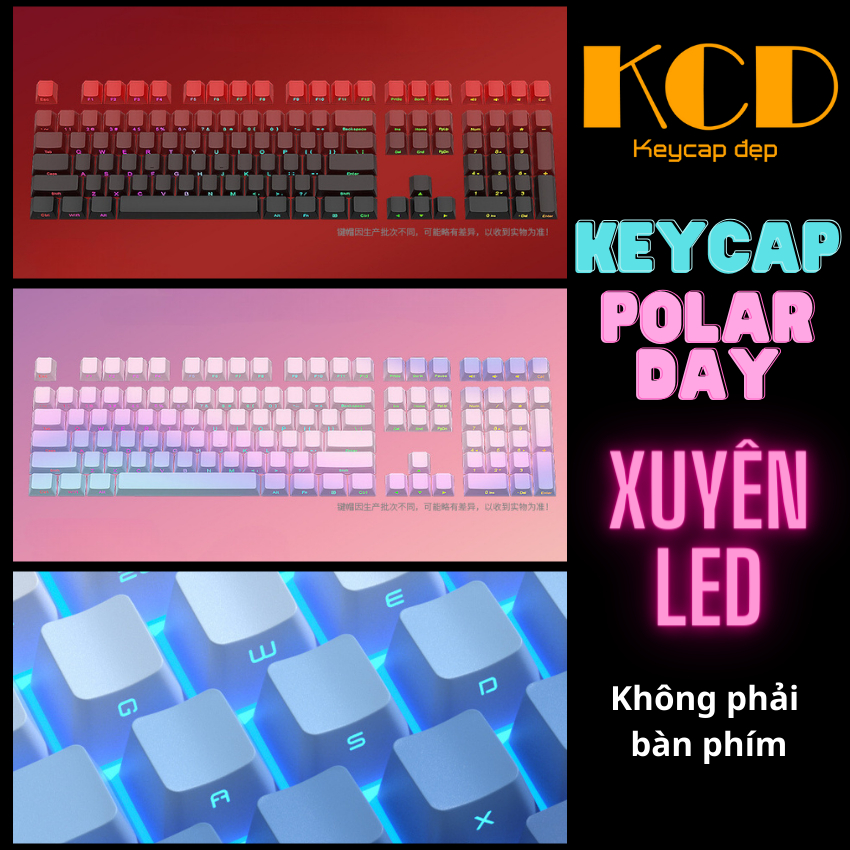 Polar Day keycap set with led, Gradient, Ninja Side Print keycap with ...