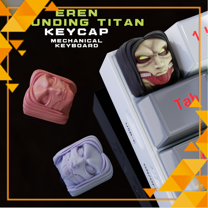 Keycap Anime Attack On Titan, Titan Water Team Eren Yeager (3D Printed ...