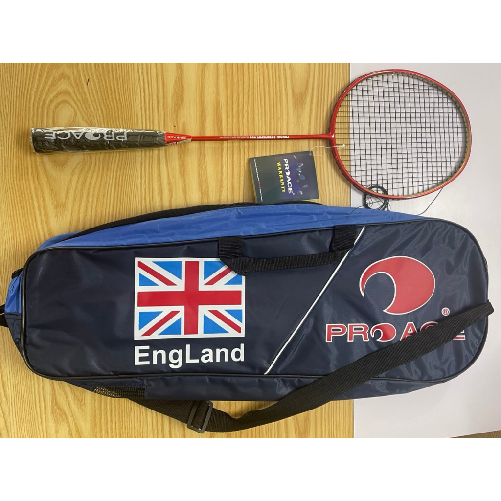 Proace badminton racket Frame + 10kg pre-strung string + Combo (01 pre ...