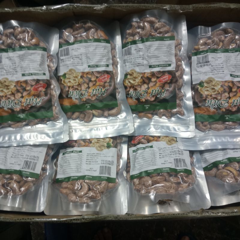 Whole roasted salted cashews in vacuum zip bag (300g cashew nuts in ...