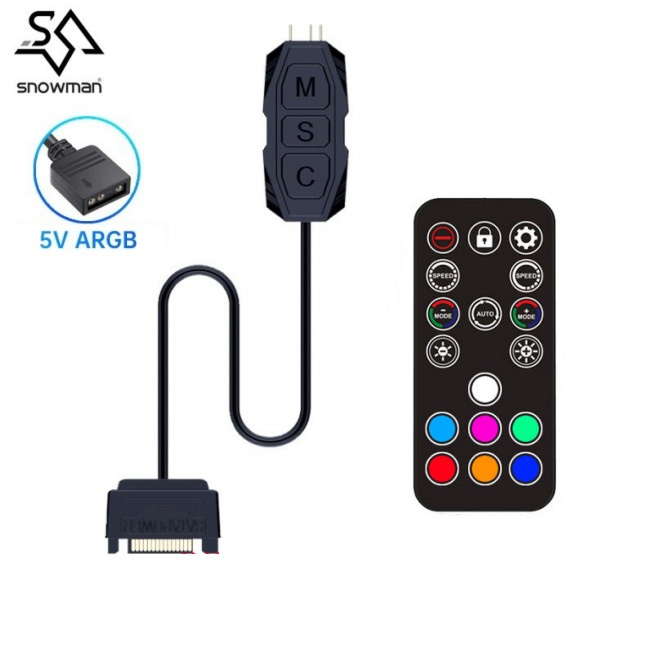 Snowman RC-1 Mini HUB Set with 5V 3Pin ARGB LED Remote Control - Using ...