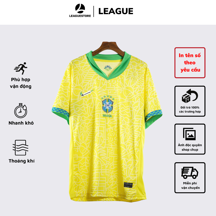 Leaguestore Brazil football kit - yellow home shirt Fans season 24/25 ...