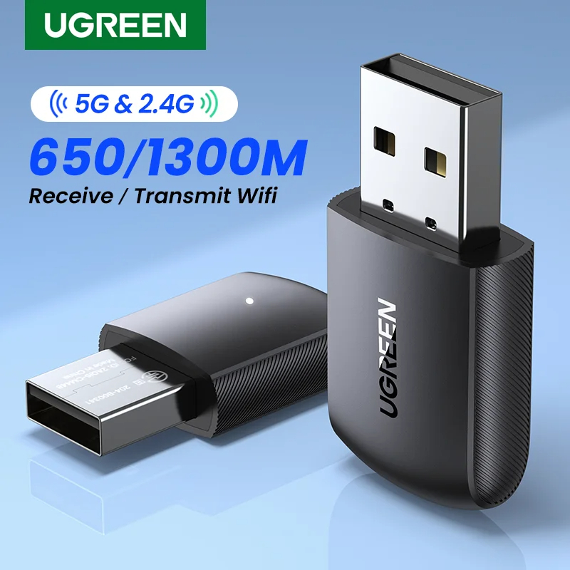 Usb WiFi Receiver UGREEN 5G & 2.4G, Supports 650Mbps network speed, Can ...