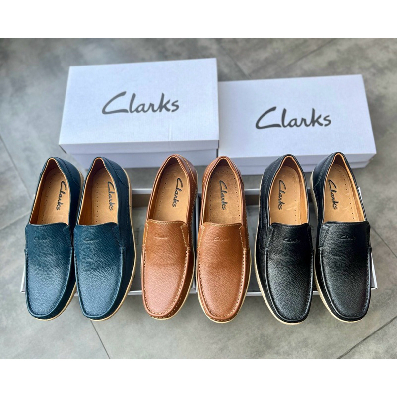 Clarks genuine leather loafers_Real photo | Shopee Singapore