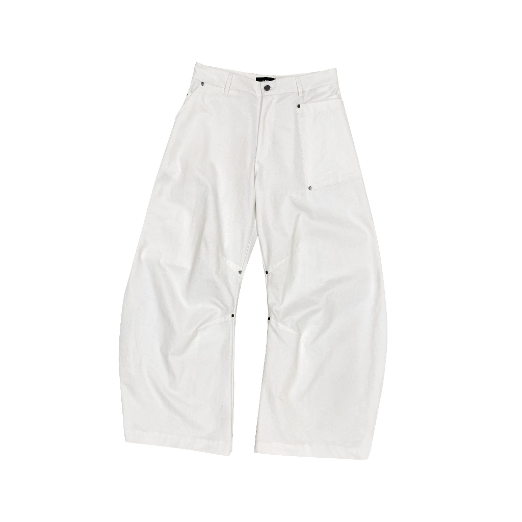 Mahu - White COTTON Wide-Legged Khaki Pants. | Shopee Singapore