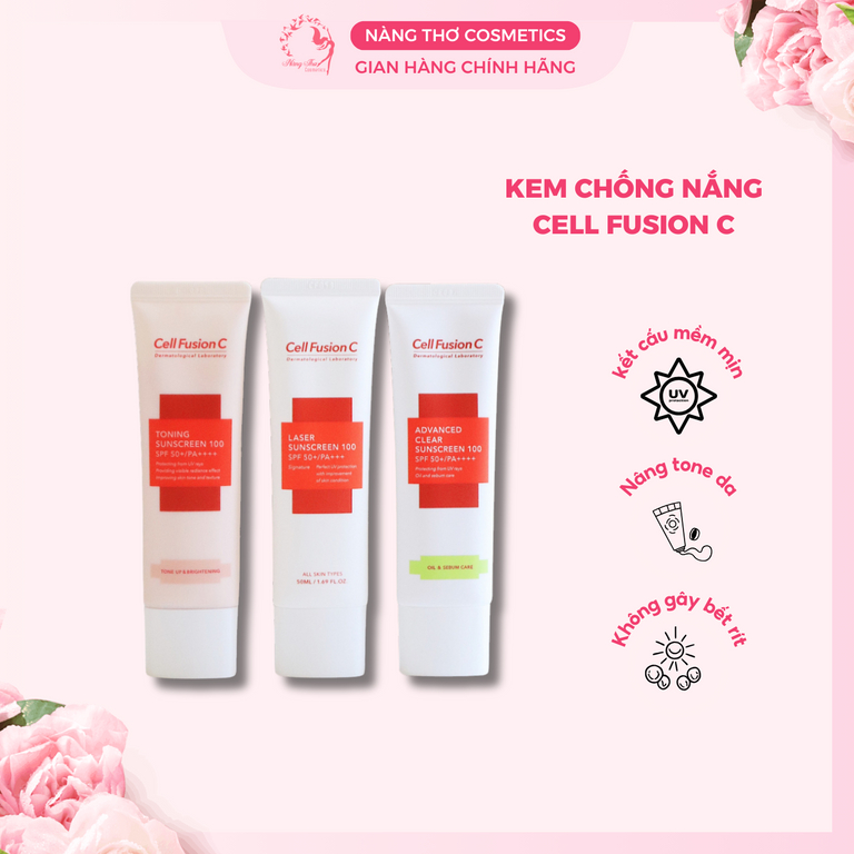 Cell Fusion C Suncreen Sunscreen 100 SPF 50+PA + + + 50ml | Shopee ...