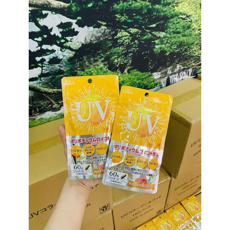 Japanese UV Collagen White Sunscreen Pack Of 60 Tablets | Shopee Singapore