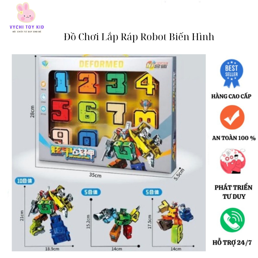 Robot Assembled Toys Transforming Robot From 0-9, Transforming Number ...