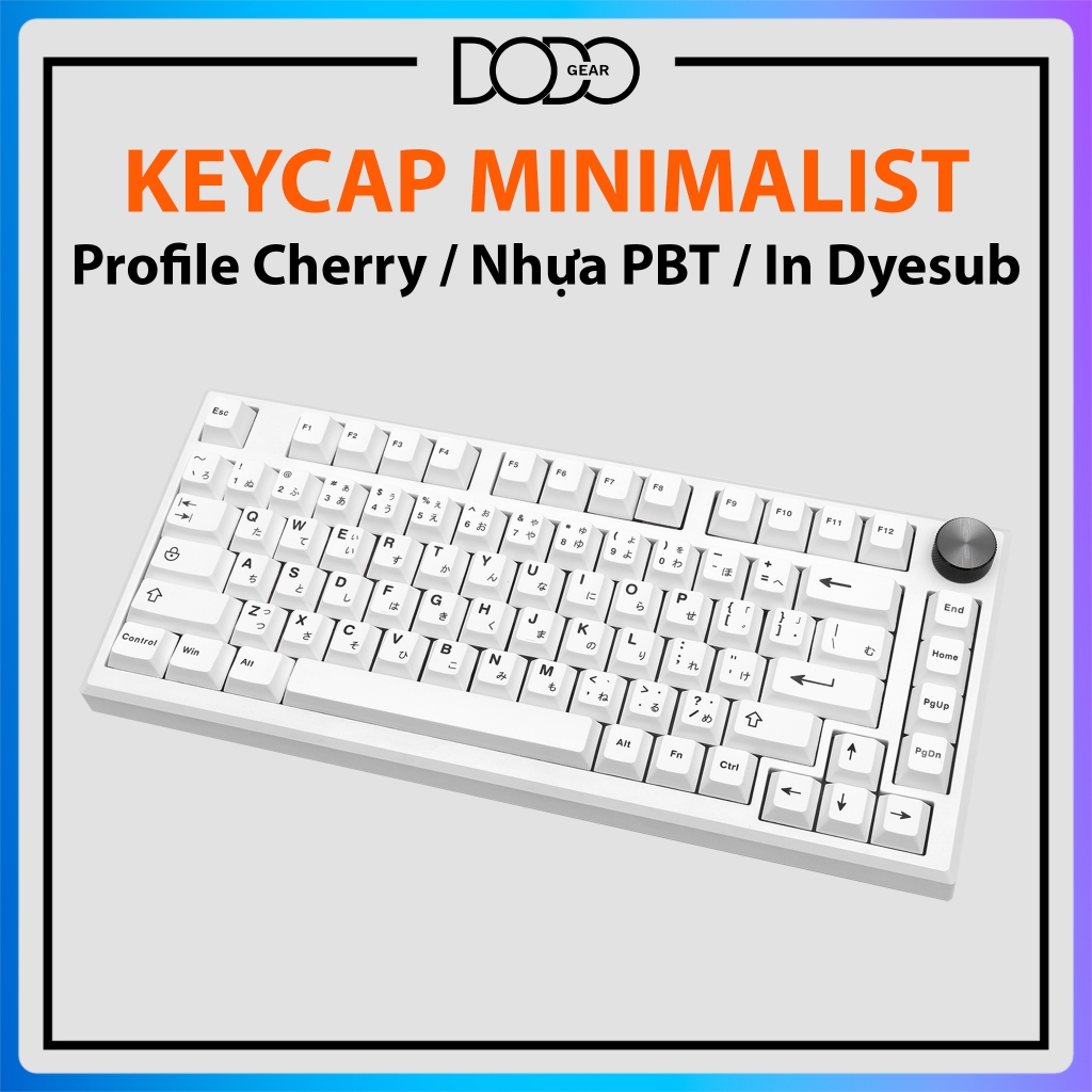 Minimalist keycap bilingual Japanese English profile Cherry plastic PBT ...