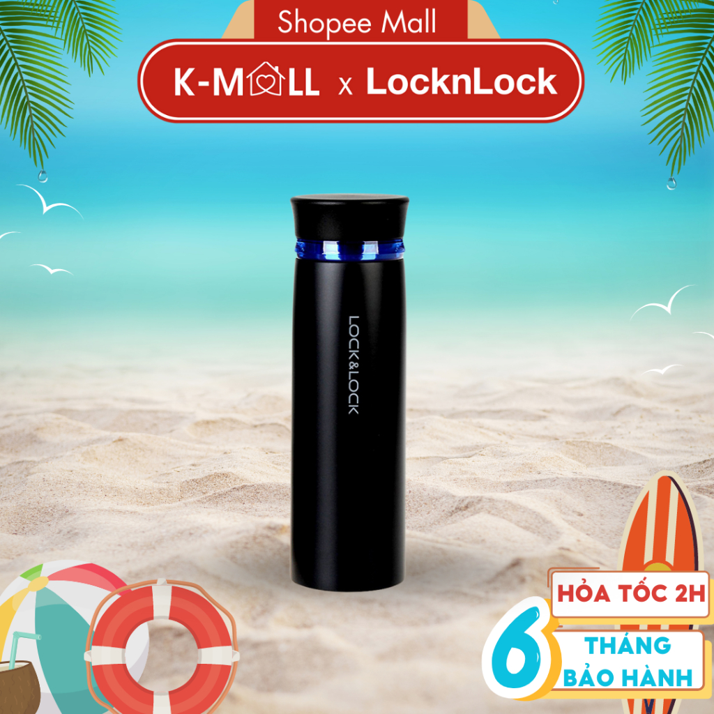 Locknlock 450ml Feather Light LHC4131 Black With Green Border, With Tea ...
