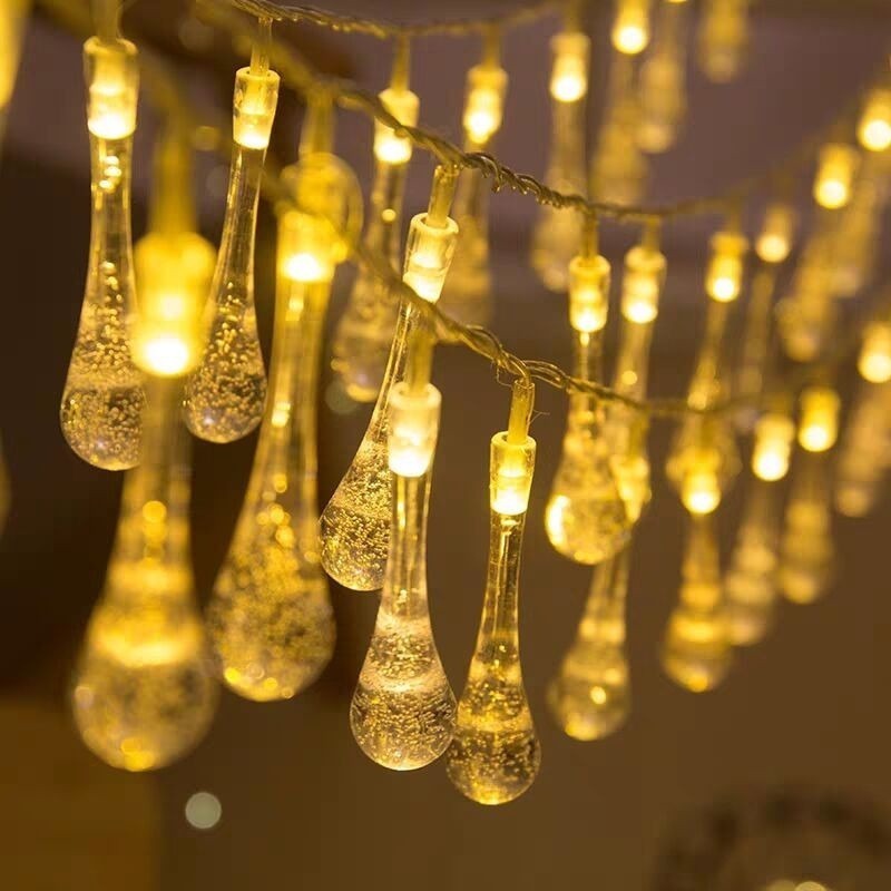 Transparent Crystal Water Drop Led String Light 8m - 30 Vitage Balls ...