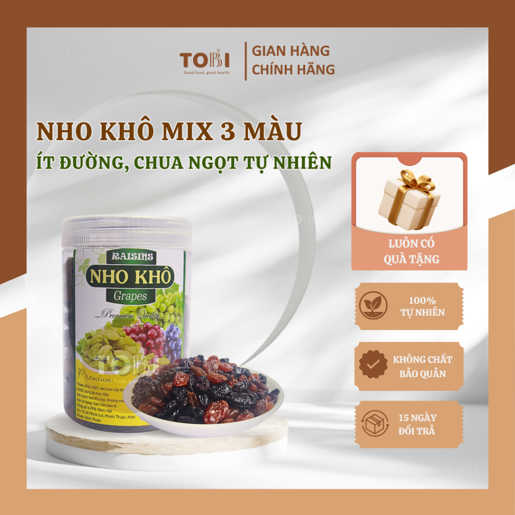 Tobi Nuts 3-color mixed raisins, low in sugar, naturally sweet and sour ...