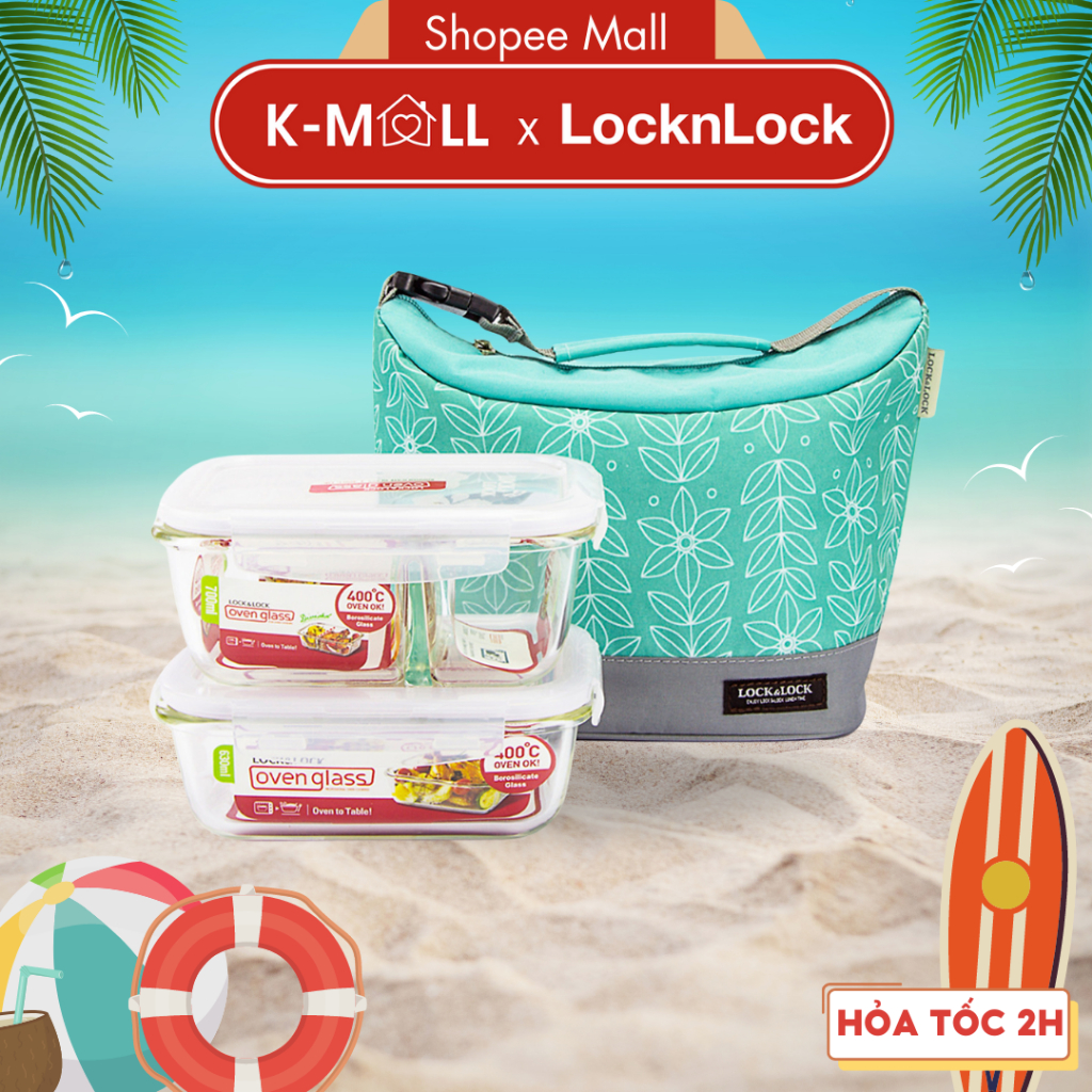 Locknlock 3EA Mint Green Glass Lunch Box Set LLG428M2, microwaveable - K-MALL | Shopee Singapore