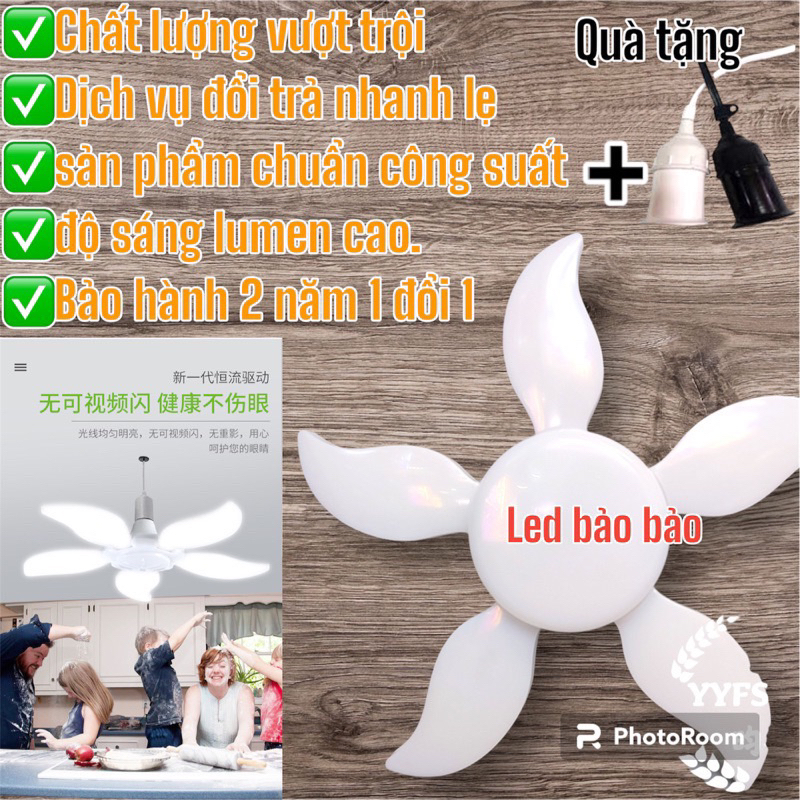 Standard E27 folding LED light bulb - super bright white light (4 wings ...