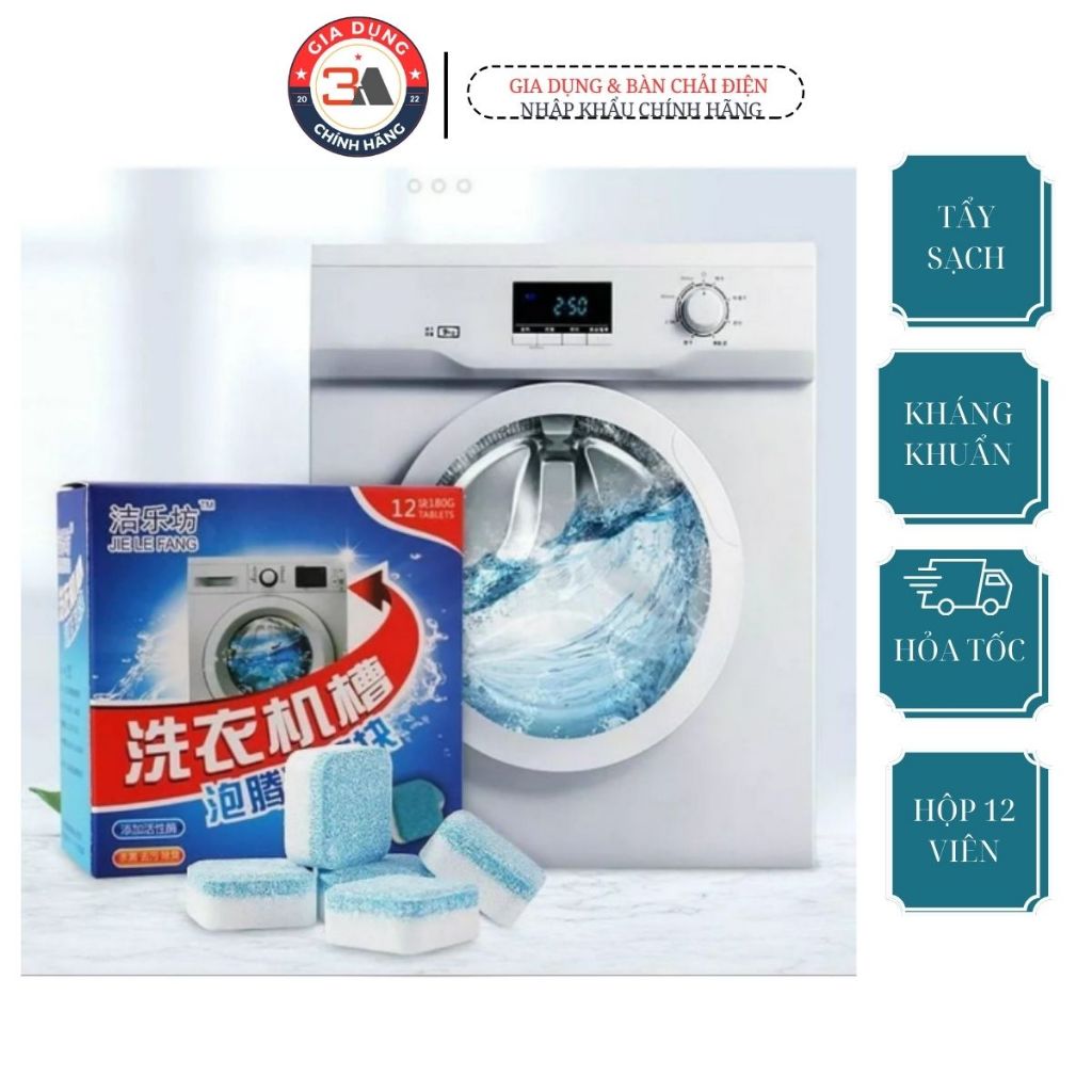 Box Of 12 Washing Machine Drum Cleaner - Kill Bacteria, Debris Washing ...