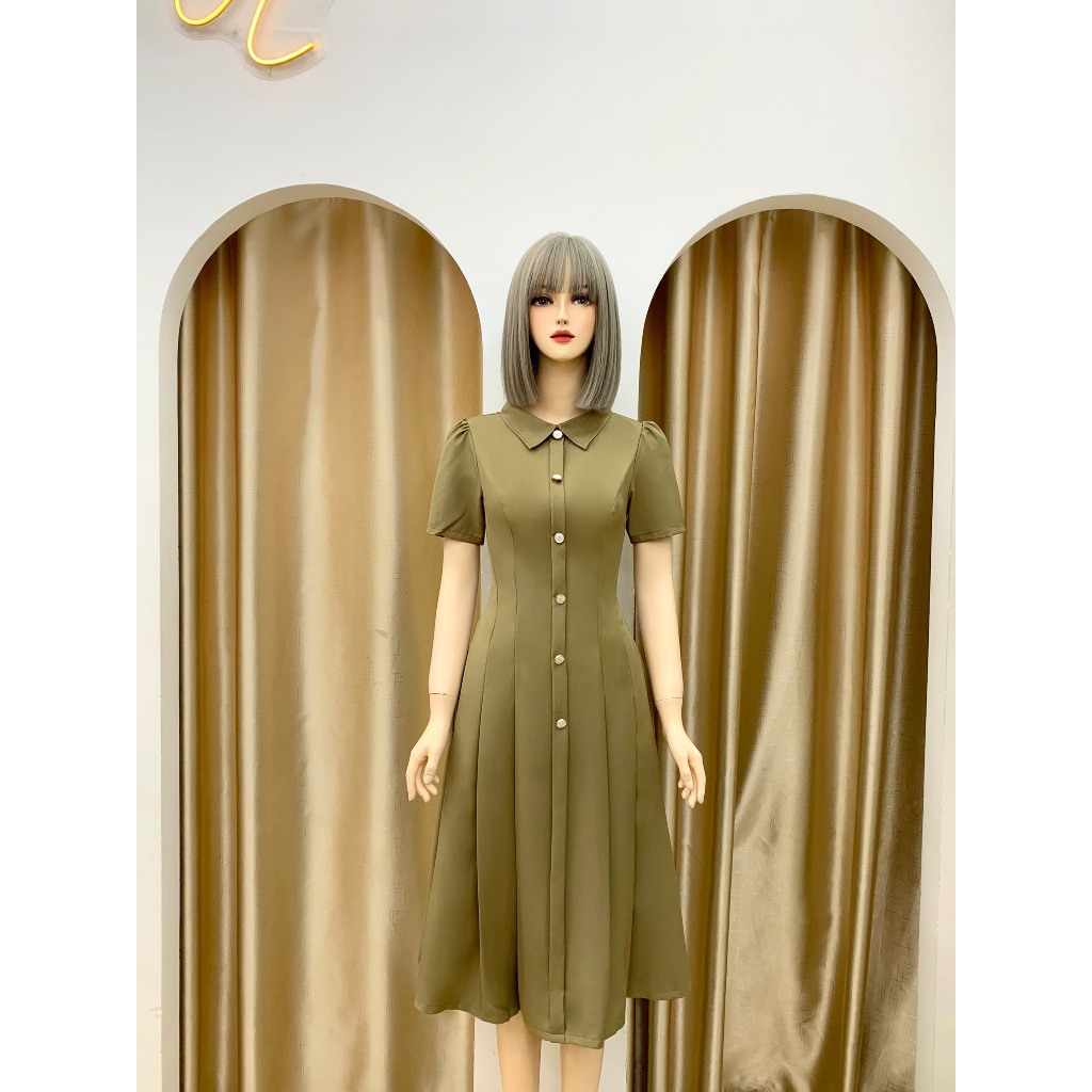 Japanese Office dress with short sleeves round neck spread silk material suitable for beach ...