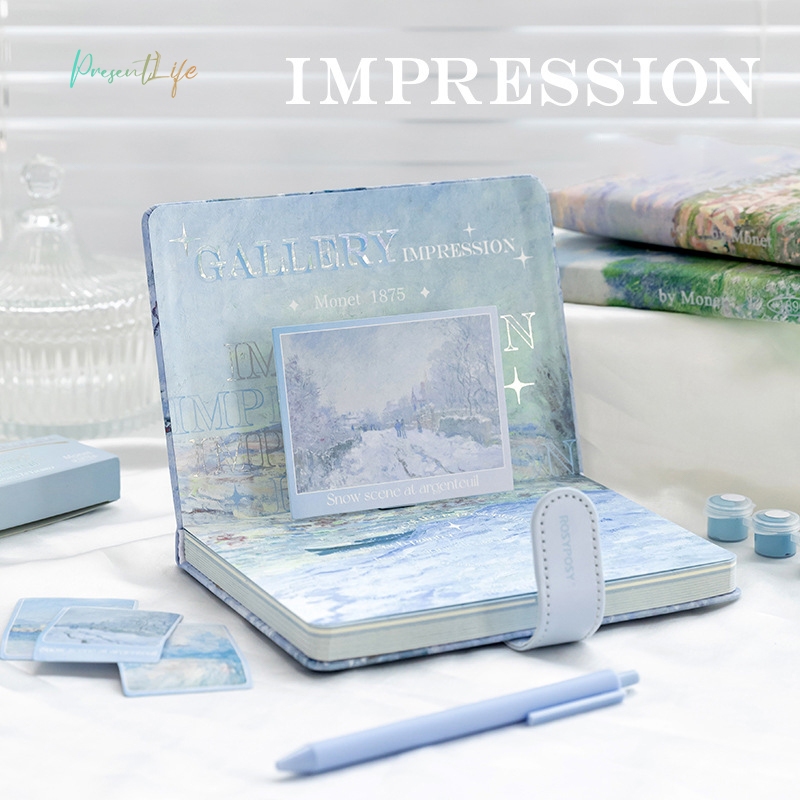 High-end notebooks and diaries with magnetic lock, hardcover, vivid oil ...