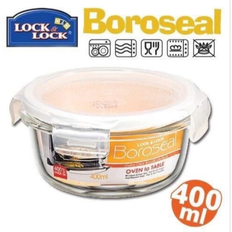 Lock&Lock Clear Round Glass Box LLG822 (400ml,550ml,950ml) | Shopee ...