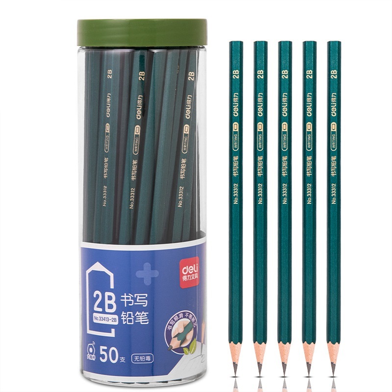 2B HB Deli Hexagonal Pencil - Easy to Sharpen. Student Pencil, Drawing ...