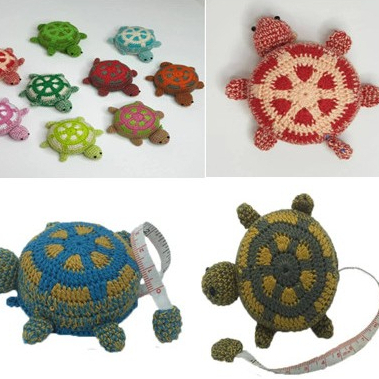Turtle-shaped crochet tape measure used to measure garment furniture ...