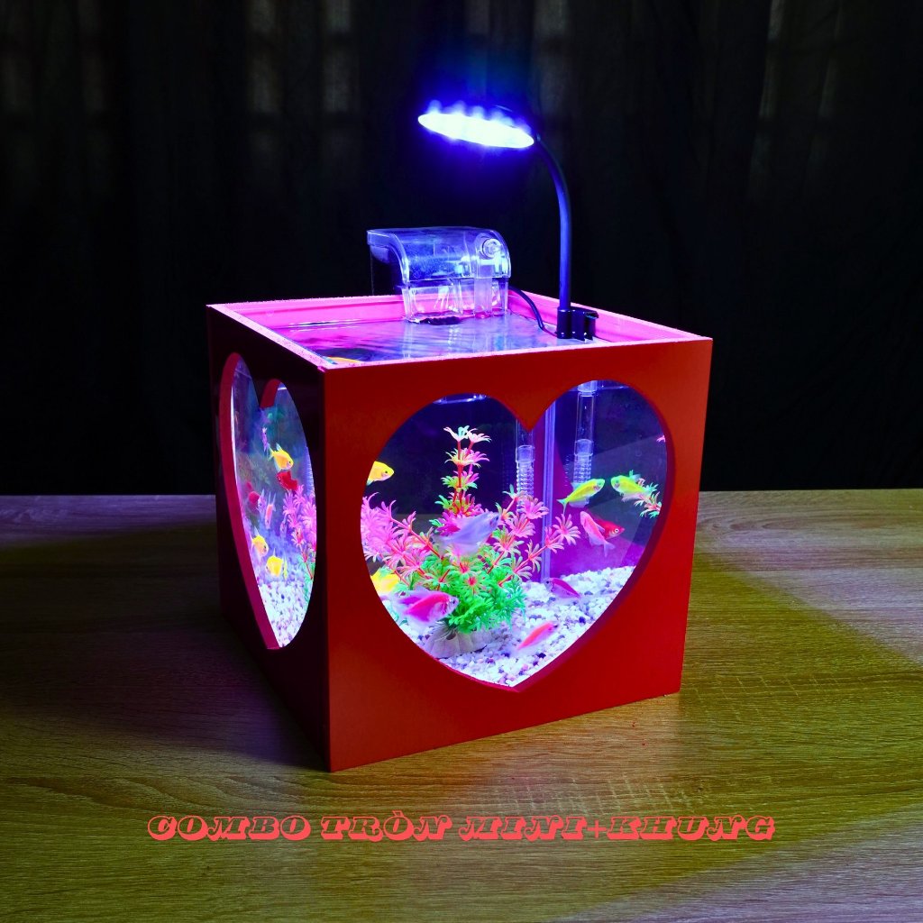 CUBIC 20 mini desktop fish tank combo with many beautiful small models ...