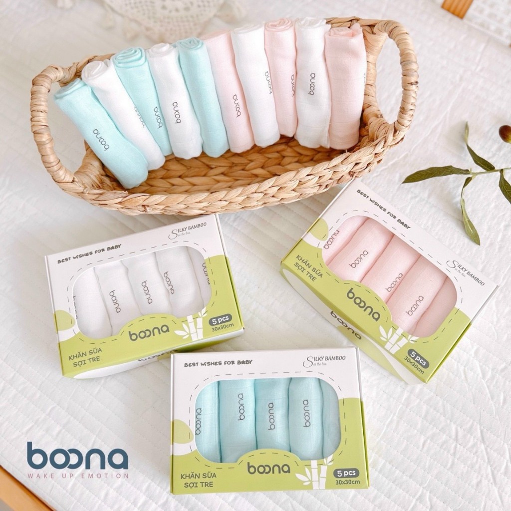 Boona high quality bamboo fiber gauze towels 30x30cm (Box 5c) | Shopee ...