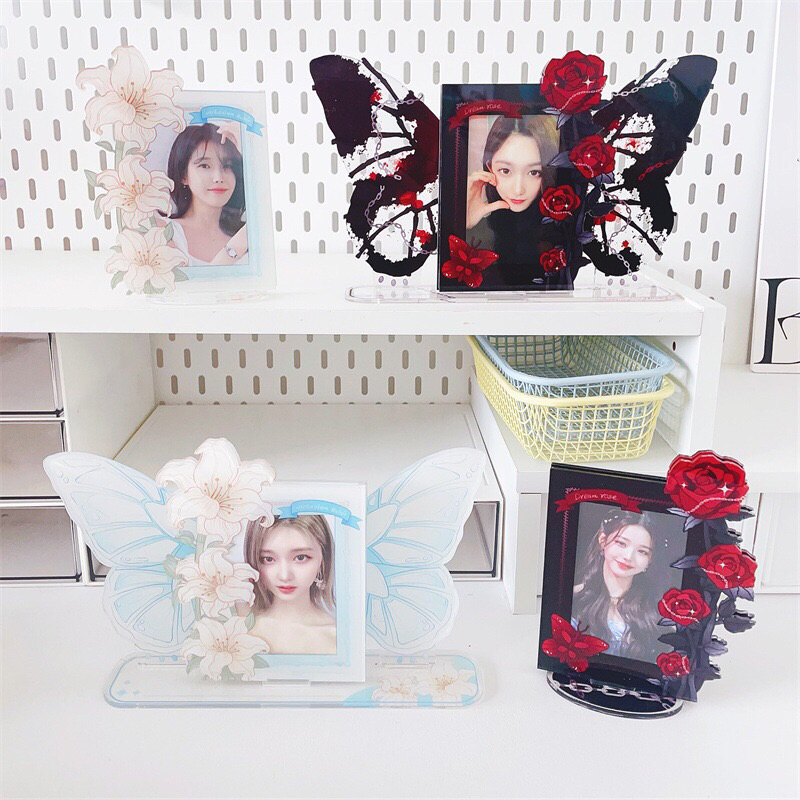 Acrylic standee frame flower and butterfly version_decorated desk card ...