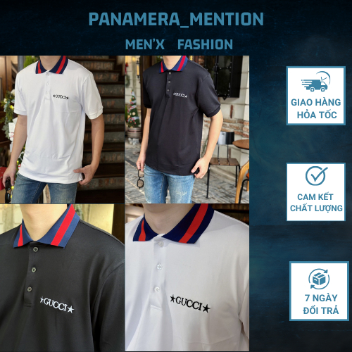 Gc Polo shirt with chest embroidered with brand and small stars, made ...