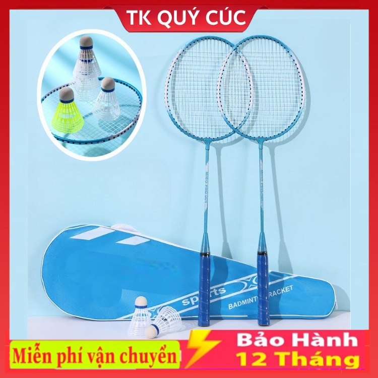Set of 2 colorful badminton rackets made of good quality iron alloy ...