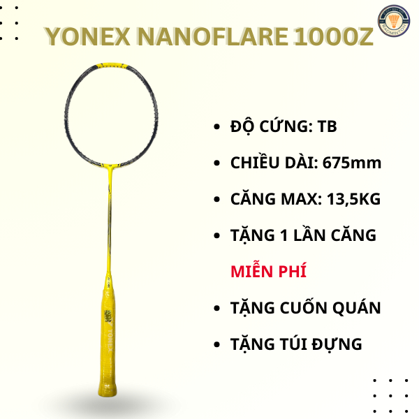 Yonex NANOFLARE 1000Z BADMINTON RACKET MAX STRENGTH 3.5KG INCLUDED WITH ...