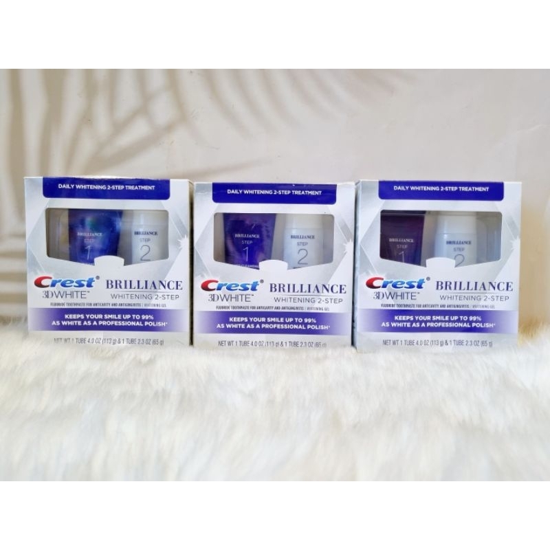 Crest 3D White Brilliance 2 Step Toothpaste duo | Shopee Singapore