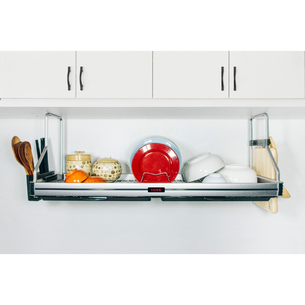Kitchen cabinet hanging dish rack on Premium Black Hive Korea | Shopee ...