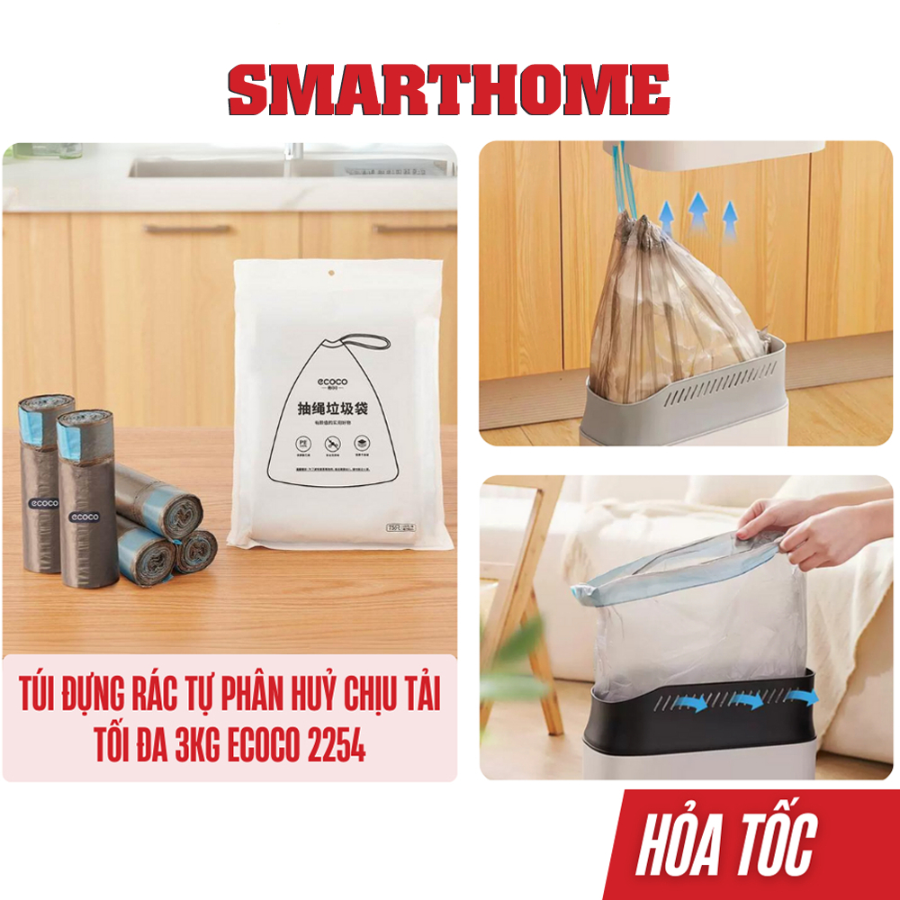 Ecoco Garbage Bags with Super Tough Handles, Biodegradable Garbage Bags ...