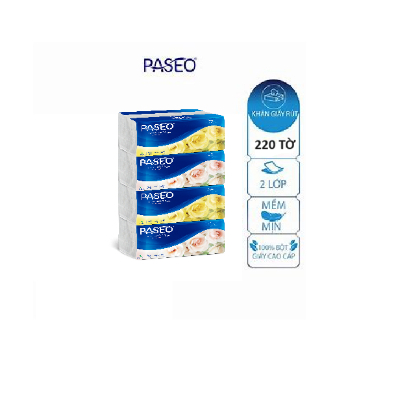 Combo of 4 packs of imported Paseo tissue paper, 220 sheets, 2 layers ...