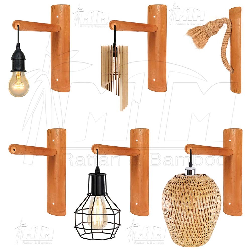 Bamboo lamp wall panels - Decorative lamp strings, rattan, wood, iron ...