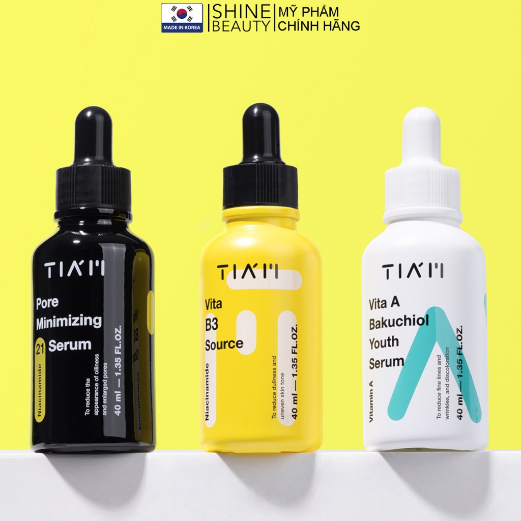 Tiam Vita b3 Serum, TIAM Bakuchiol Vita A Essence, TIAM Pore Minimizing ...