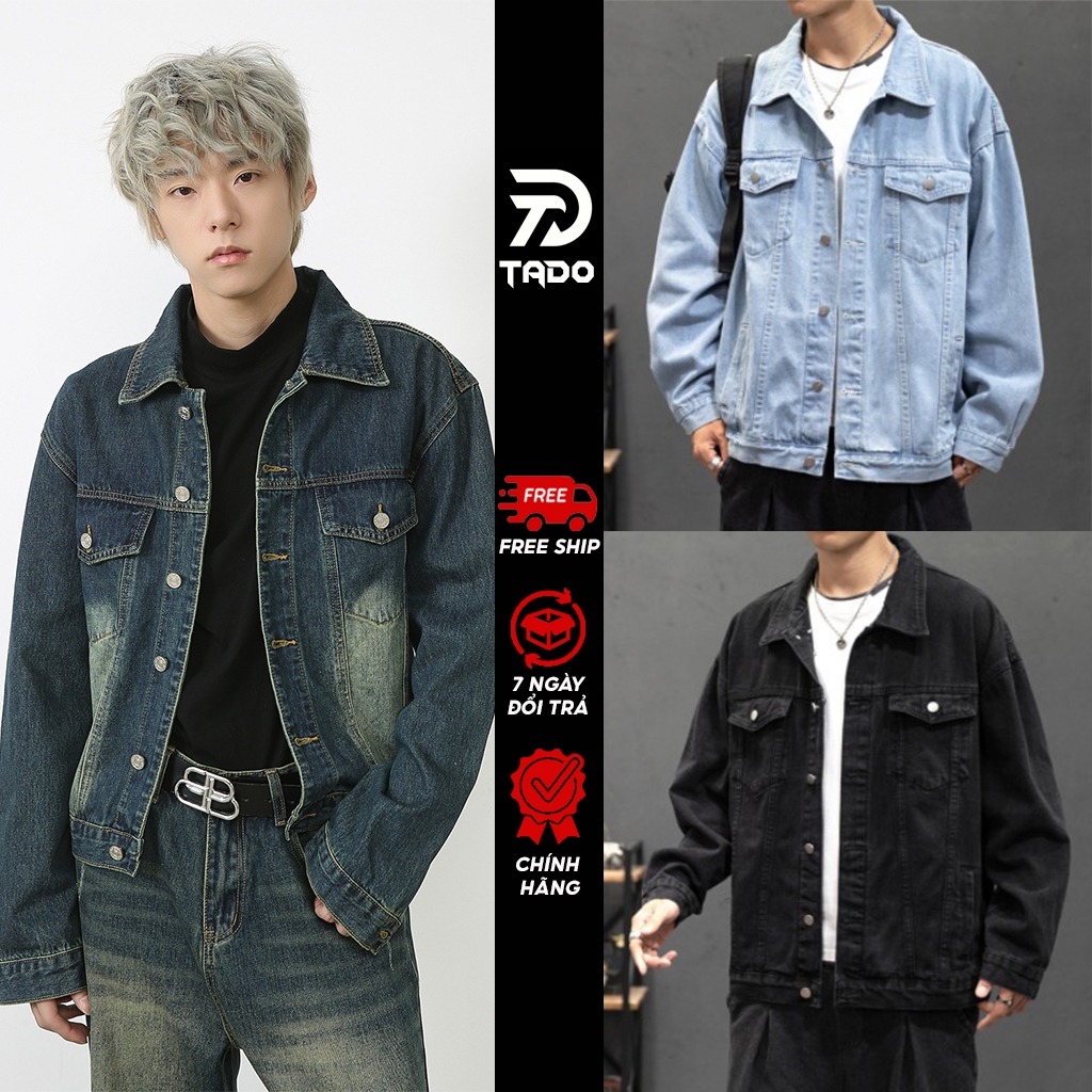 Jacket Jean Men Women Wash Retro Color Unisex Avocado, Jacket Cow Wide ...