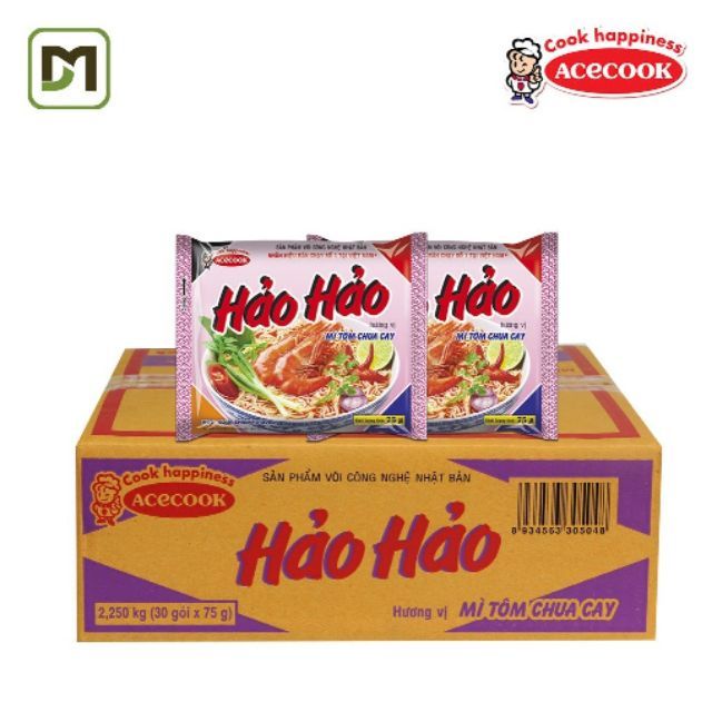 Acecook Hao Hao Noodles with Spicy and Sour Shrimp Flavor 75g | Shopee ...