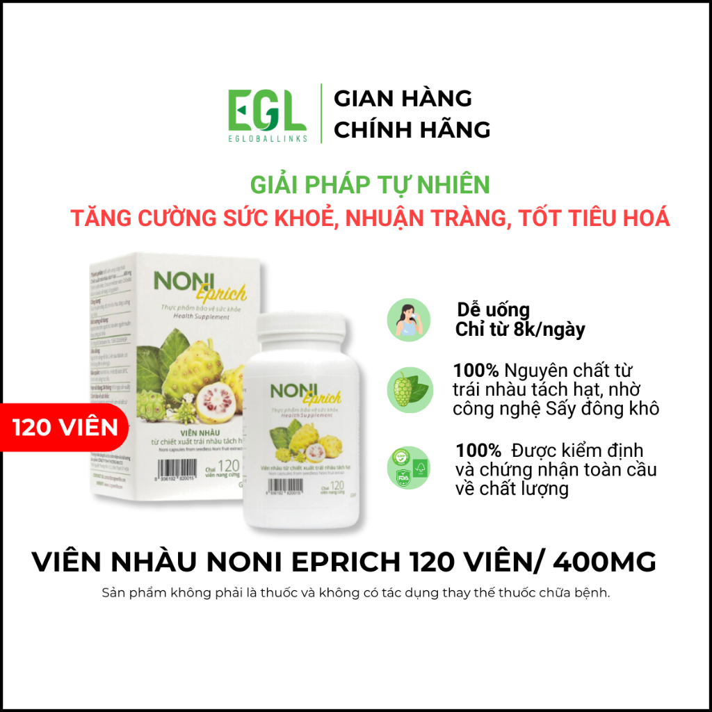 Noni Eprich NONI seeds 120 tablets/ 400mg - Eliminates constipation ...