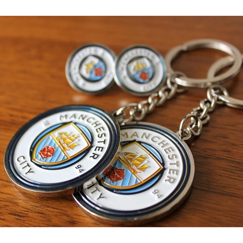 Manchester City Club keychain - 2-sided logo (2 sides logo) | Shopee ...