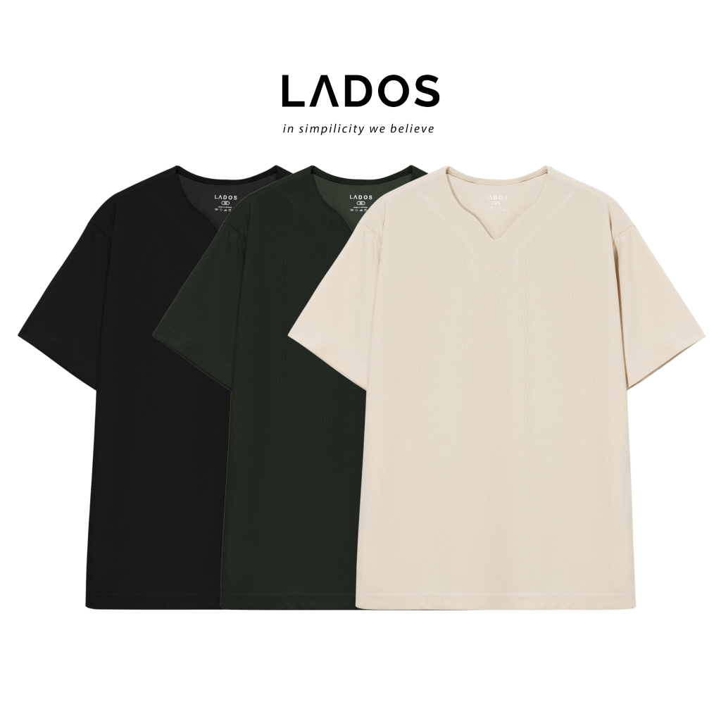 Lados-9173 short-sleeved V-neck t-shirt with honeycomb fabric, youthful ...