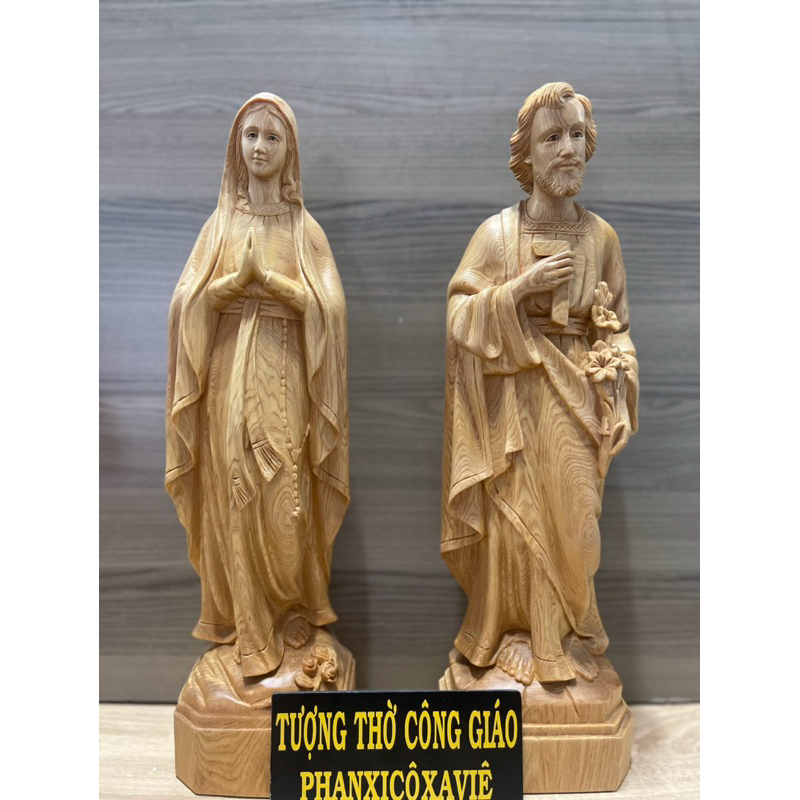 Saint Giuse Statue, Lo Duc Mother 50cm Pomu Wood - Catholic Statue ...