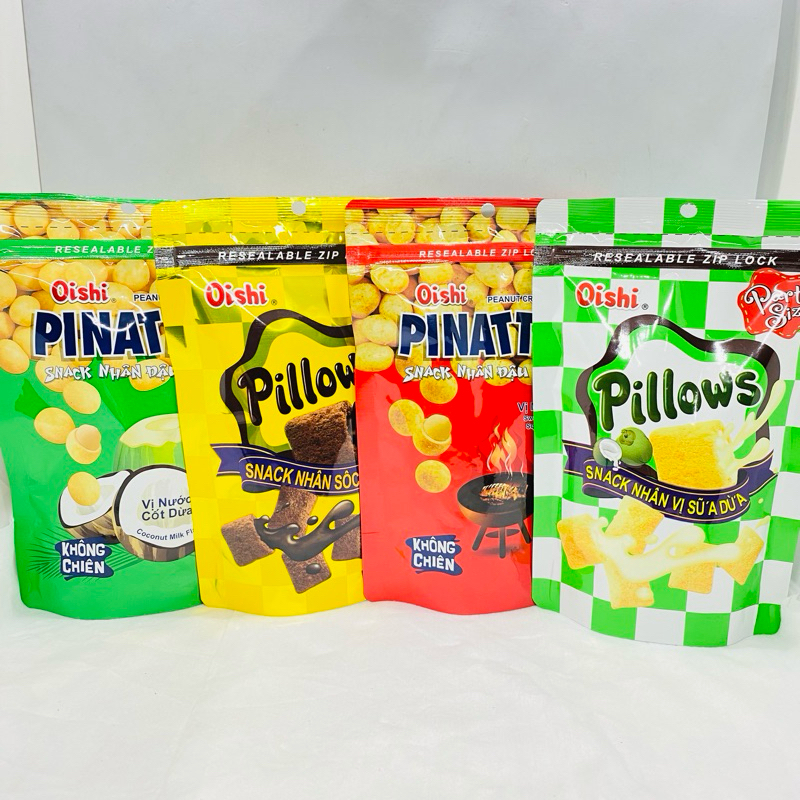 Oishi Pinattsu Peanuts Coconut Milk flavor/Spicy Squid flavor 85Gr pack ...