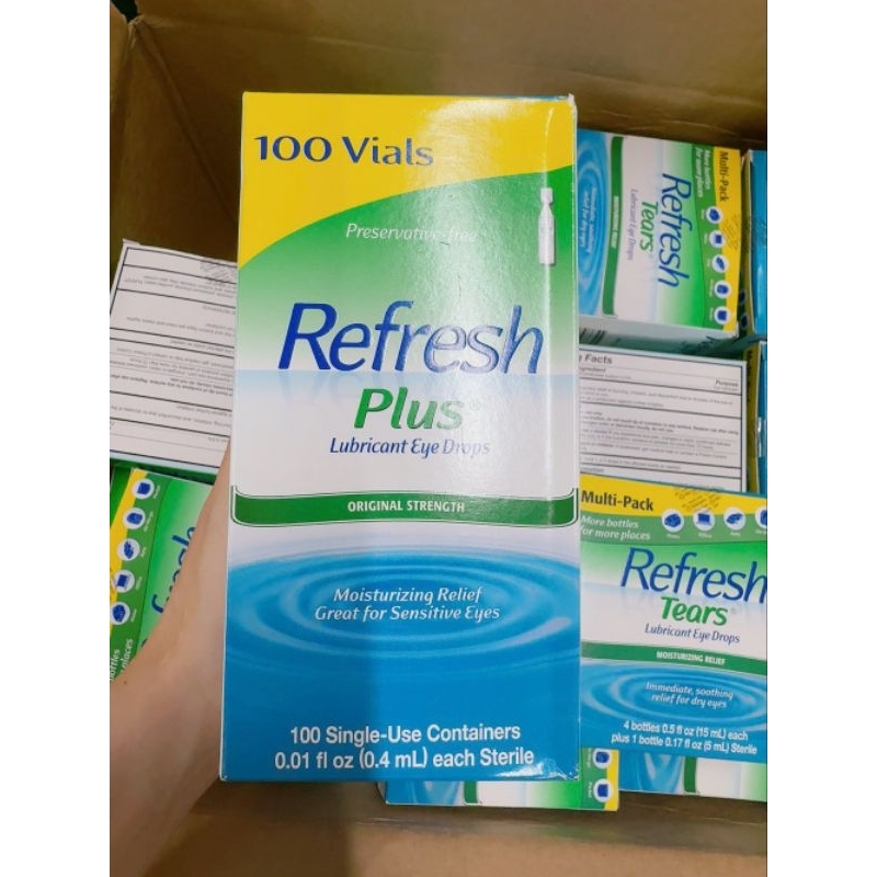 Refresh Plus Lubricant eye Drops Artificial Tears Box Of 100 Vials ...