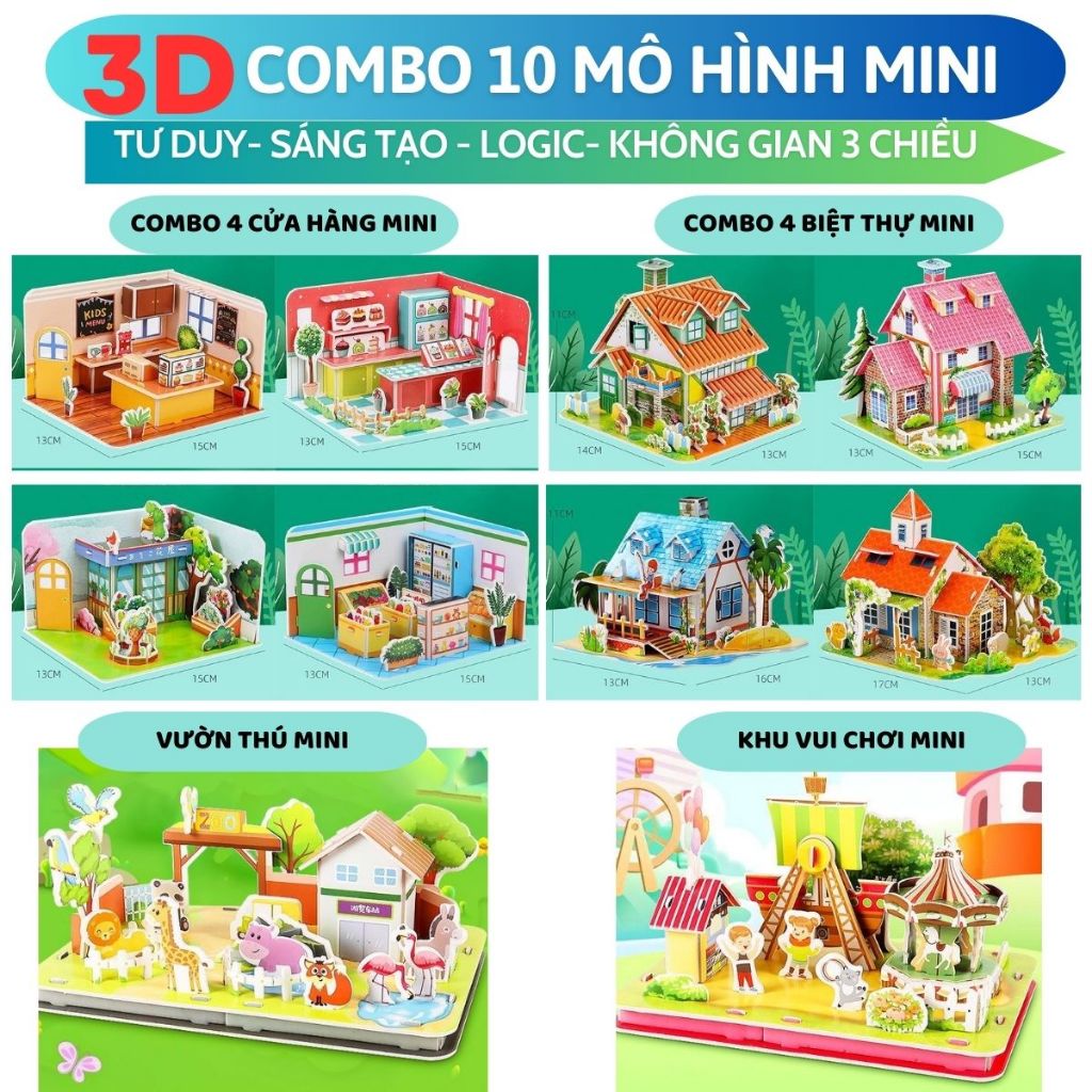 Combo 10 New MINI Villa Models (4 MINI Villas +4 MINI + Zoo Stores ...