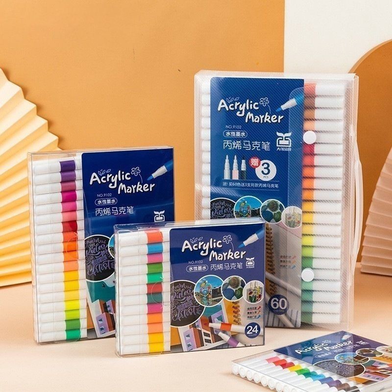 Acrylic Drawing Pens 24/48 Standard Colors, used to draw fabric/shoes ...
